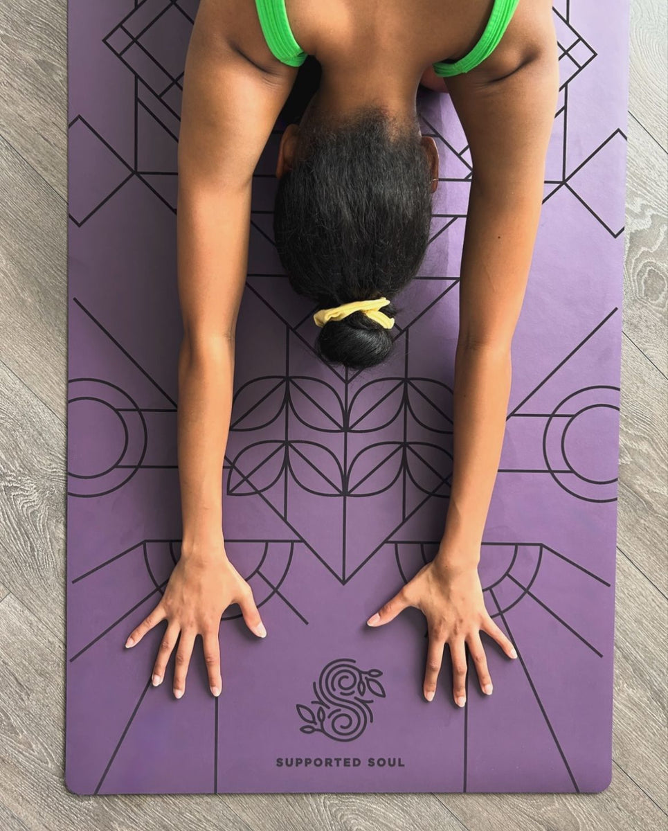 Pro Grip Deco Alignment - PU Yoga Mat (5mm) - Blackberry – Supported Soul