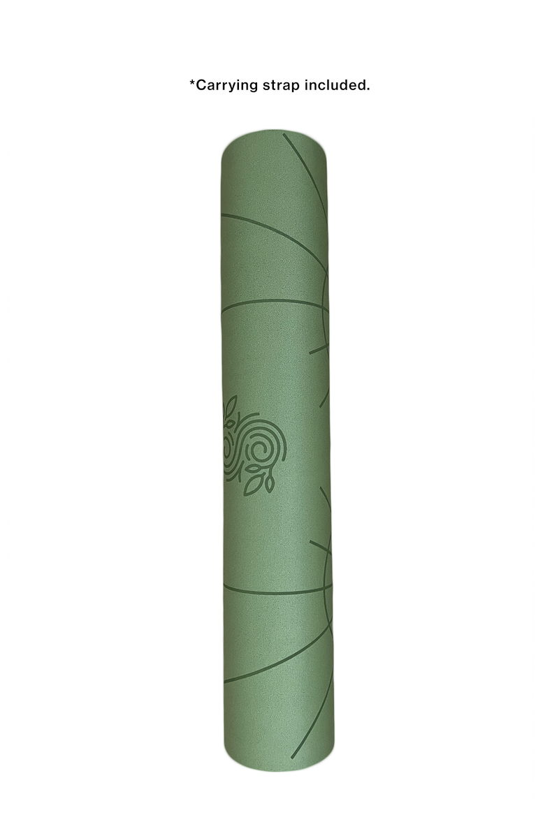 Pro Grip Luxe Deco Alignment- PU Yoga Mat (5mm) - Soft Sage – Supported ...